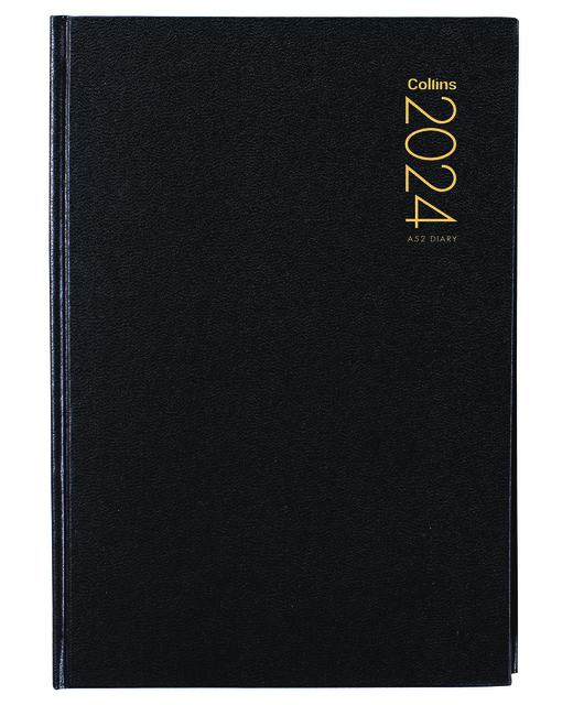 DIARY 2024 Collins Diary A52 Black Even Year - Stationery-Diaries ...