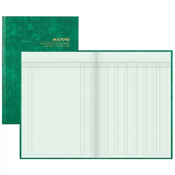 Milford A4 84lf 8 Money Column Analysis Book Hard Cover - Stationery ...