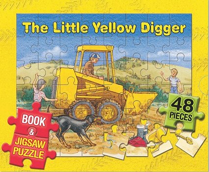The Little Yellow Digger Book and Jigsaw Puzzle - Children Books ...