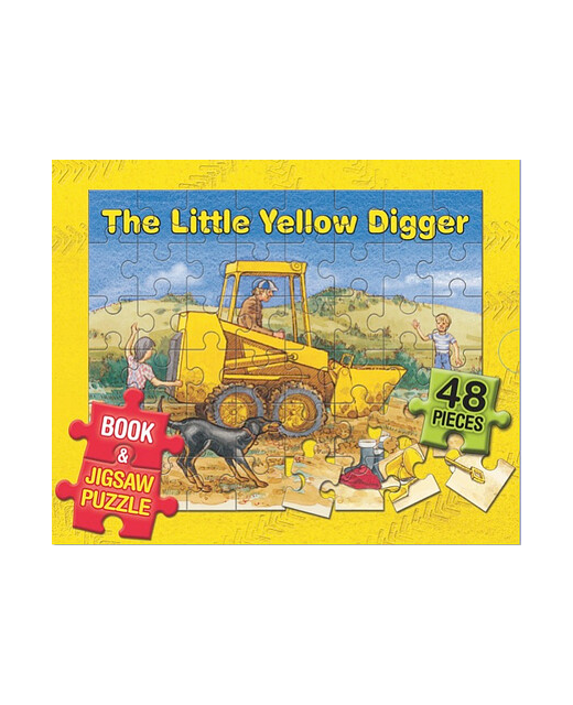 The Little Yellow Digger Book and Jigsaw Puzzle - Children Books ...