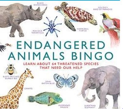 Endangered Animals Bingo: Learn About 64 Threatened Species That Need ...