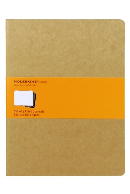 Moleskine Cahier Extra Large Ruled Kraft Set 3 - Stationery-Journals ...