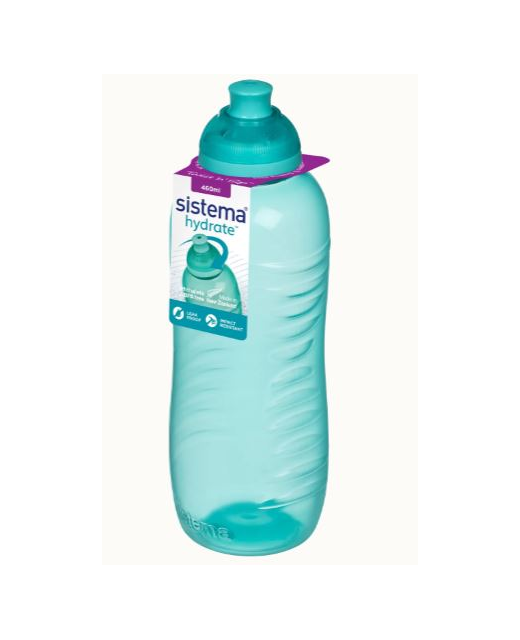 Sistema Water Bottle Twist N Sip Squeeze 460ml School Stationery Bags