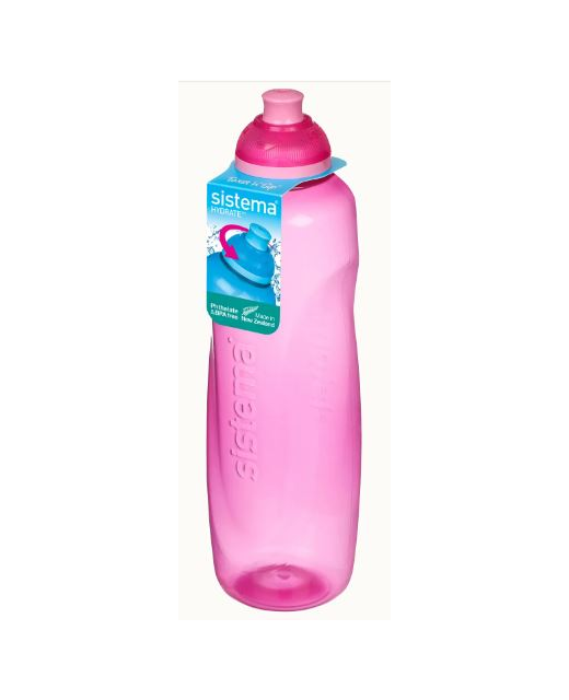 Sistema Water Bottle Twist N Sip Helix Squeeze 600ml School