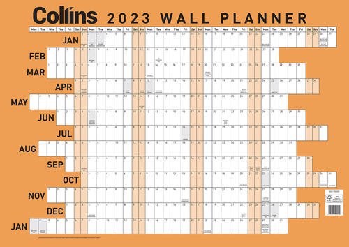 Collins Wallplanner Laminated Large 2023 700mmx900mm - Stationery ...