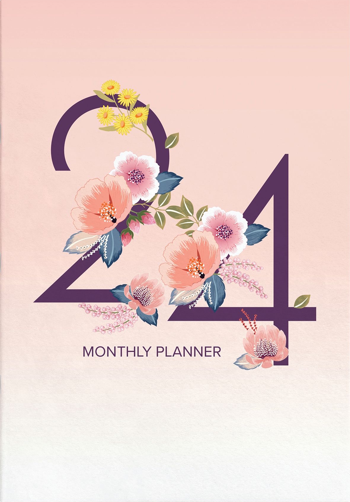 DIARY 2024 Collins Designer A4 Monthly Planner Floral Numbers Even Year ...