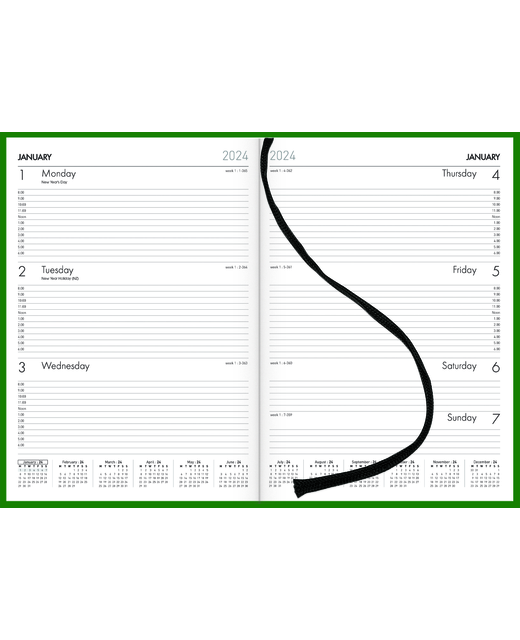 DIARY 2024 Milford Eco A43 Week Per View Diary Even Year - Stationery ...