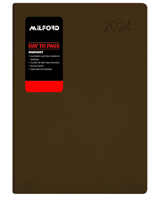 DIARY 2024 Milford Rhapsody A41 Day To Page Diary Even Year Coffee ...