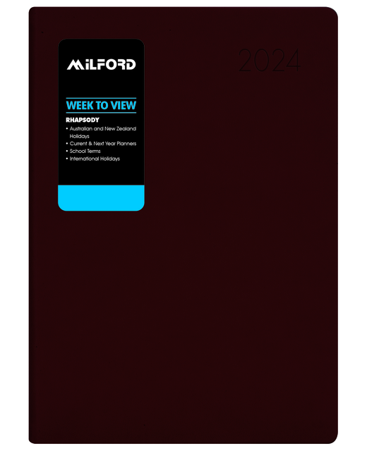 DIARY 2024 Milford Rhapsody A53 Week To View Diary Even Year Mulberry ...
