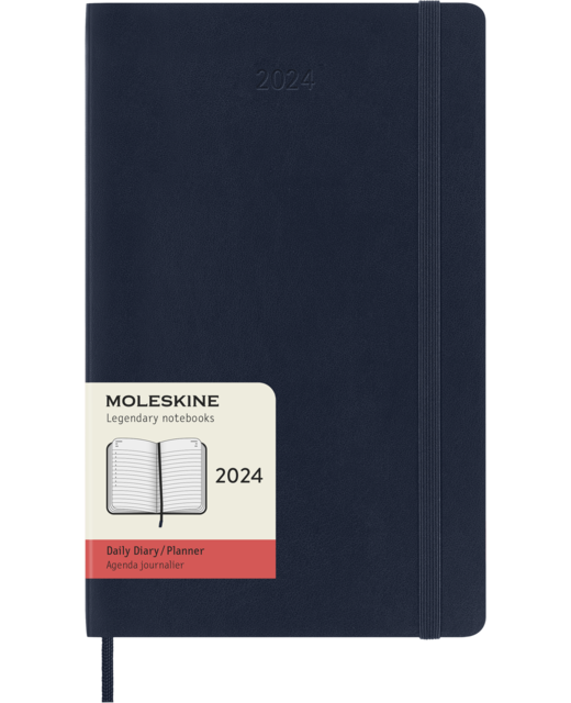 DIARY 2024 Moleskine Diary 12 Month Daily SC Large Sapphire Blue ...