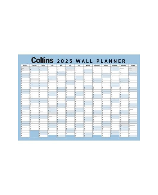 2025 Collins Wallplanner Large Laminated 700x990mm - Stationery-Diaries ...
