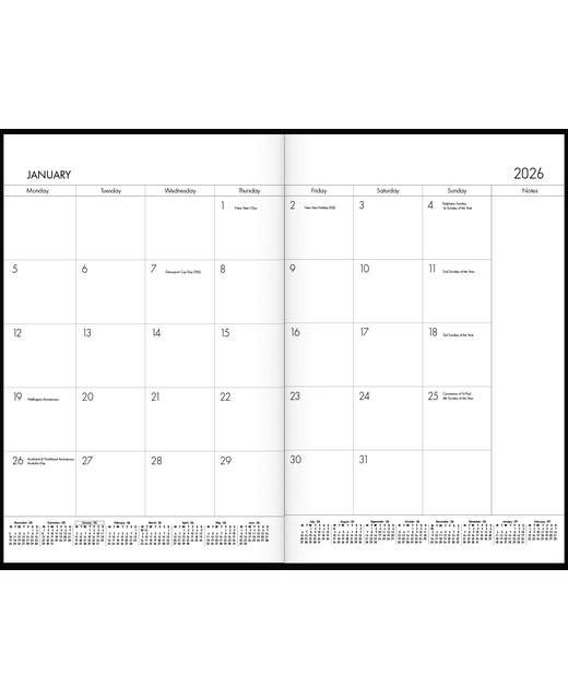 DIARY 2026 COLLINS MONTHLY PLANNER PVC BLACK - Stationery-Diaries ...
